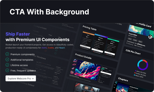 Premium UI Components for Astro, Svelte, and React - Webcore